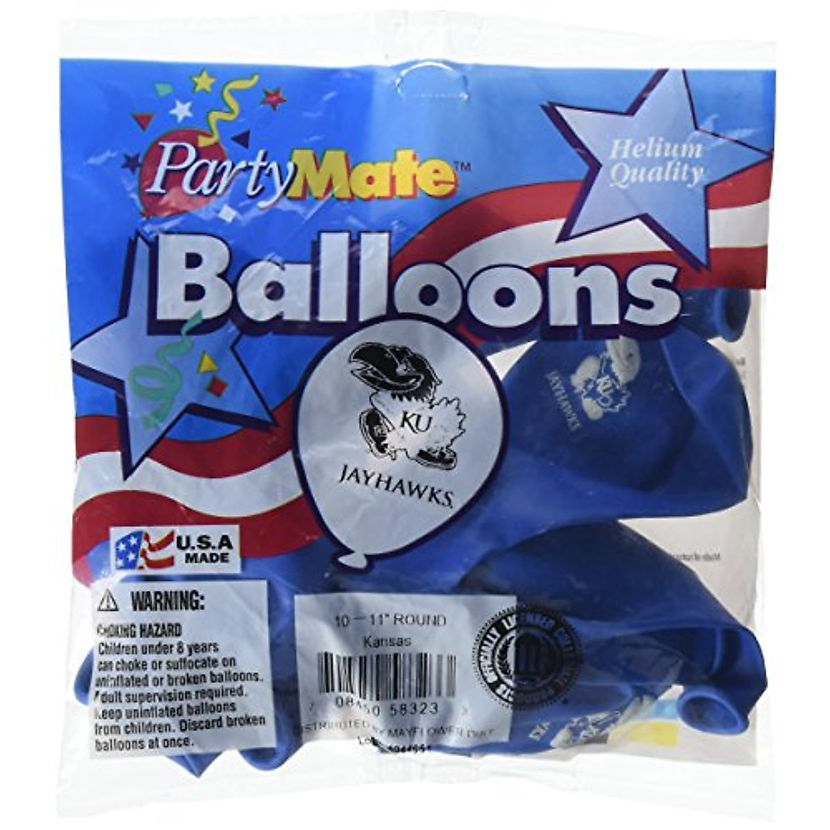 Pioneer Balloon Company 10 Count University of Kansas Latex Balloon, 11", Multicolor