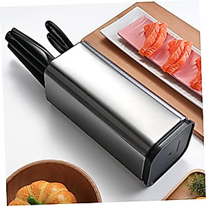 Mikinona 1pc Tool Holder Kitchen Cutter Organizer Cutter Storage Rack Multifunction Stand Containers Home Knives Rack Cutting Tool Rack Knives Holder Stainless Steel Silver