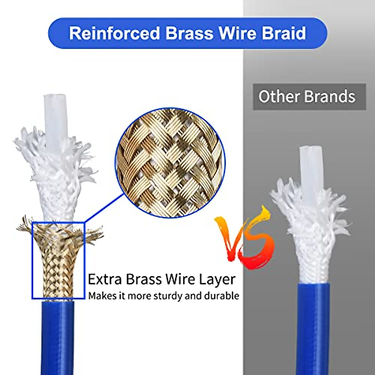 FUNTECK 50ft Upgraded Airless Paint Hose for Graco Sprayers, Reinforced Brass Wire Braid, 4300 PSI