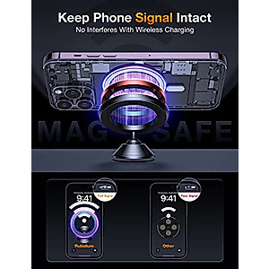 TORRAS for MagSafe Car Mount [Compact & Powerful] Magnetic Phone Holder for Car Dashboard Precision Align iPhone Car Holder Mount Cellphone [20 Strong Magnets] for iPhone 15/14/13/12 Pro Max Plus
