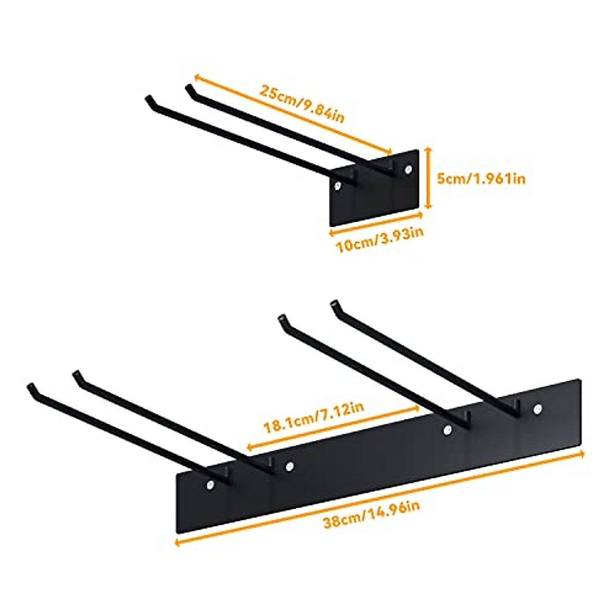 WIDEWHEEL Tool storage rack, garage wall mounted (with 6 hooks), heavy garden tool rack, can withstand 350 pounds, and can place brooms, mops, shovels, trimmers, water pipes, chairs, and More