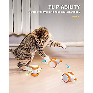 Hoofun Automatic Interactive Cat Toys for Indoor Cats: Pet Play Ball Kittens Electronic Rat Cats Toys with LED Lights Kitten Toys Mice Smart Toys, Cats Toys with Motion Wheel (Mouse)