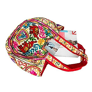 TribeAzure Elephant Tote Embroidered Mirror Shoulder Bag Top Handle Satchel Summer Beach Casual Fashion