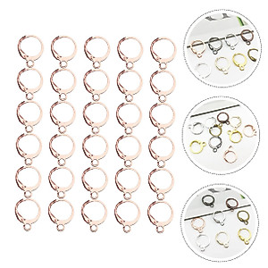 VILLCASE 200 pcs Round French Earhooks Lever Back Dangle Ear Wire Earring Making Parts French Earring Hooks Ear Decor Jump Hook Earrings Ear Open Plating Alloy Elasticity Women's Split Ring
