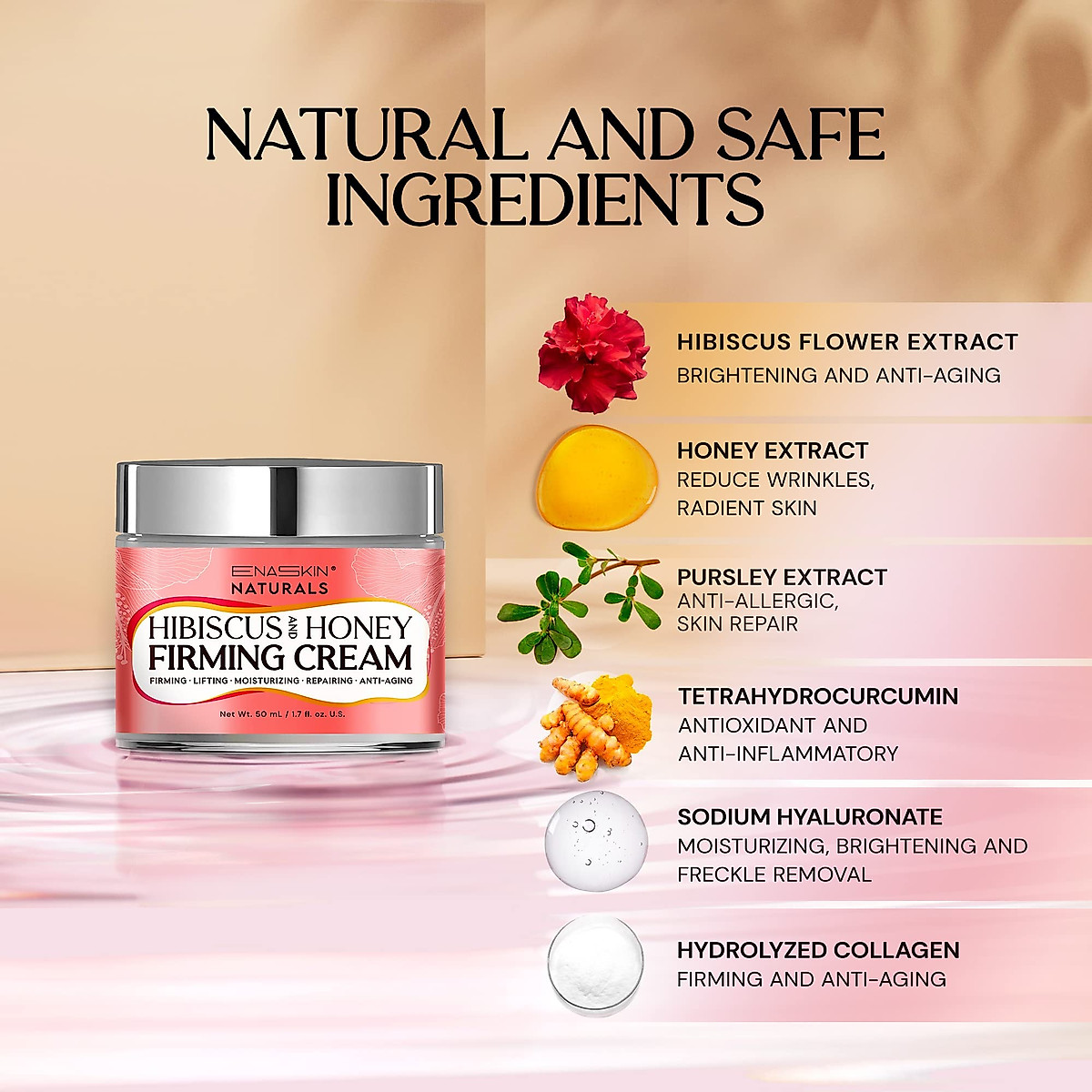 Enaskin Naturals B Flat Belly Firming Cream For Women: Best Skin Tightening Cream with Hibiscus and Honey - 100ML