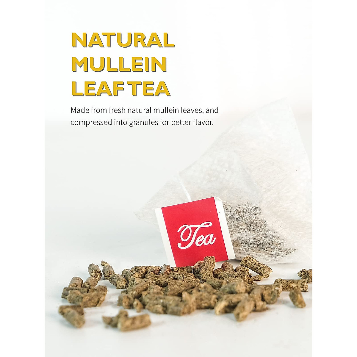 TeeLux Mullein Leaf Tea Bags, 3g/Bag, Natural Mullein Leaves, Caffeine Free, Pure Mullein Herbal Tea, 30 Tea Bags