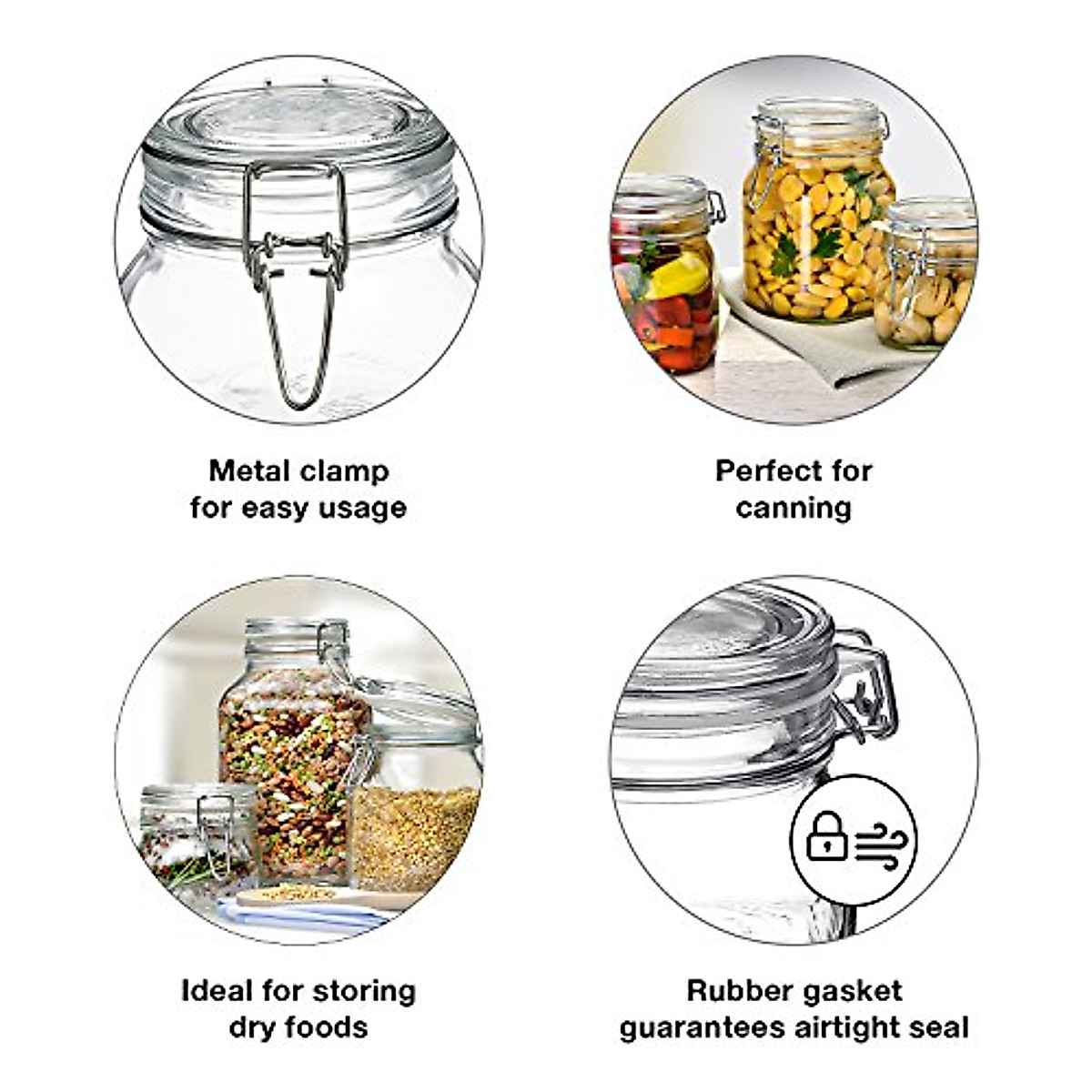 Bormioli Rocco Fido Canning Jar, Set of 3, 3 piece set, Clear