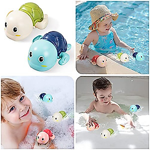 SEPHIX Bath Toys for Toddlers 1-3, Cute Swimming Turtle Bath Toys for 1 2 Year Old Boy Girl Gifts, Water Pool Toys for Baby Toddler Toys Age 1-4, Wind-up Infant Bathtub Toys, 3 Pack