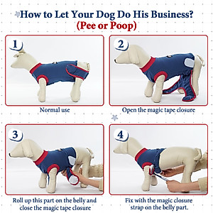 IDOMIK Recovery Suit for Dogs After Surgery, Soft Dog Surgery Suit for Female Dogs Cats, Small Medium Dog Onesie for Female Spay Surgery, Dog Cone Alternative Anti-Licking Abdominal Wound