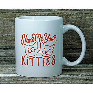 LitGifts Funny Cat Mug, Cat Mom or Cat Dad Coffee Mug, Cat Mugs for Cat Lovers, Cat Lover Gifts for Women or Men, 11 Ounce Coffee Mug in Orange