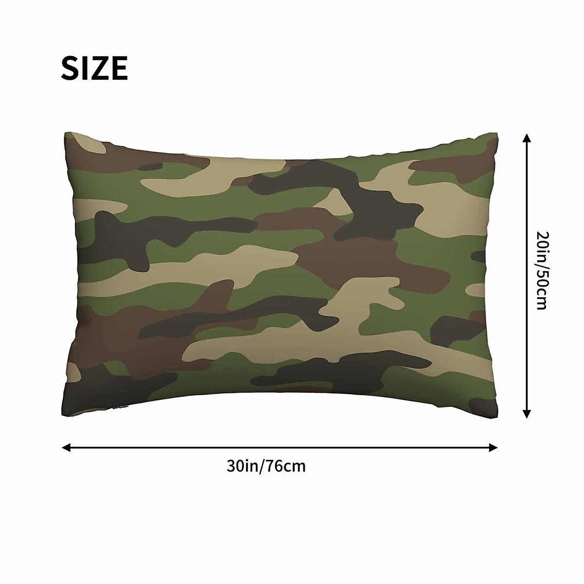 Mugod Home Decor Pillow Cases Green Brown Camouflage,Standard Throw Cushion Cover for Bed Couch Sofa Office Decor 20x30 Inches