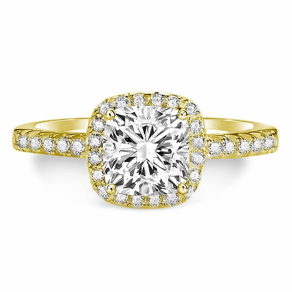 Aihpos 1-1/3 Carat (ctw) Halo Engagement Rings for Women Cushion Cut Moissanite Engagement Rings Anniversary Promise Rings for Her, 925 Sterling Silver 10K 14K 18K Gold (925 Sterling Silver)