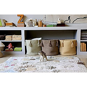 Lorena Canals Basket Woody Honey - Dk Honey, Lt Honey - Baskets - 9" x Ø 9" - 97% Cotton, 3% Other Fibres