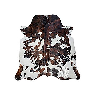 Genuine Tricolor Brindle Cowhide Rug XL Size 6 x 7-8 ft. 180 x 240 cm