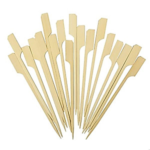 Sihuuu 100 PCS Bamboo Skewers, Party Flat Paddle Picks Toothpicks, Food Appetizer Toothpicks, Square Mini Skewers for Cocktail, Marshmallow, Fruit, Sandwiches, Grilling, Drink, BBQ, Barbecue, Fondue