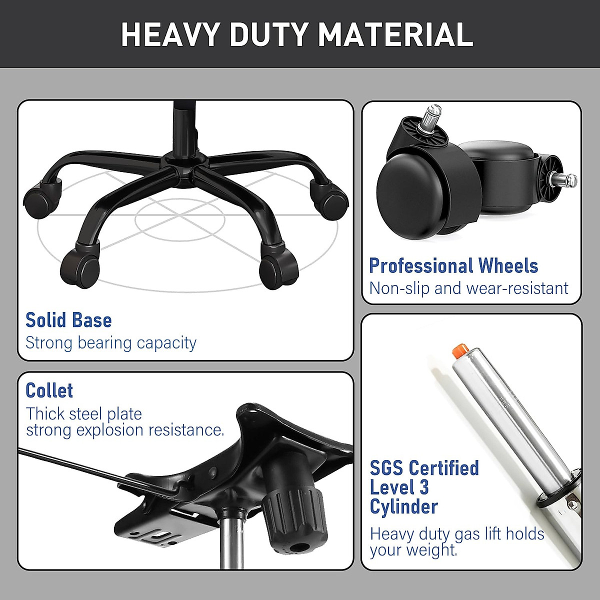 YEEFY High Back Executive Office Chair Ergonomic Desk Chair Rolling PU Leather Office Chair Heavy Duty Computer Chair Comfortable Home Office Desk Chairs with Wheels Arms Lumbar Support