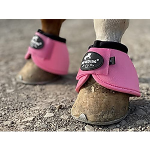 TGW RIDING No-Turn Horse Bell Boots, Equine Ballistic Hoof Overreach Bell Boot, Pair (L, Pink)…