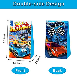12pcs Hot Cars Party Favor Gift Bags, Monster Trucks Birthday Party Supplies for Cars Party Decorations