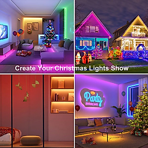 LE LED Strip Lights, Christmas Decorations, 32.8ft WiFi Smart RGB Strips, SMD 5050 LED Rope Light, App&Remote Controlled, Alexa Compatible, Tape Light for Bedroom, Home and Kitchen