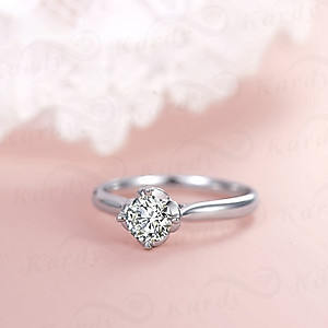 Amazing Fashion GIA Certificate Natural Diamond Gemstone 14K Solid White Gold Wedding Engagement Promise Matching Couple Ring Set(0.505cttw, G-H Color, VS-SI1 Clarity)