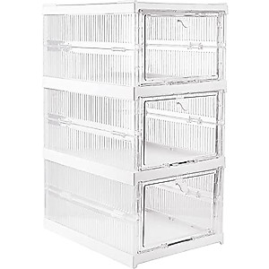 GOJUSO Folding Storage Organizer Box for Hats Baseball Caps Organizer 3-Tier Shoe Rack Hat Rack