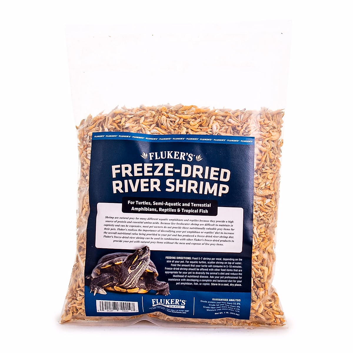 Fluker's Freeze Dried River Shrimp for Reptiles, Packed with Protein and Essential Nutrients, 1 lb. Value Pack