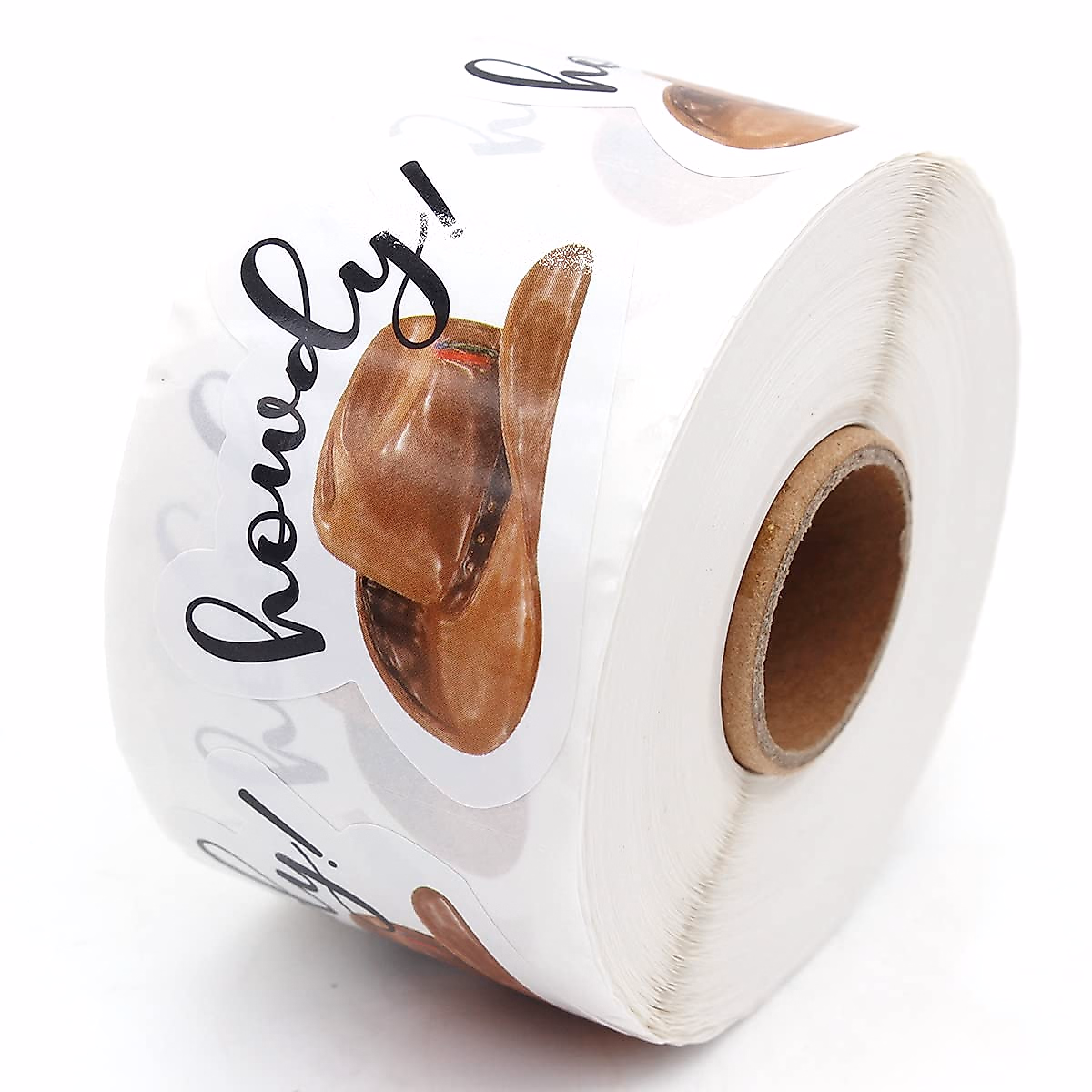 muminglong 1.5 Inch Howdy Sticker, Cowboy Hat Sticker,Thank You Sticker,Small Shop Sticker, Small Business, Handmade Sticker,Packaging Sticker, 500 PCS