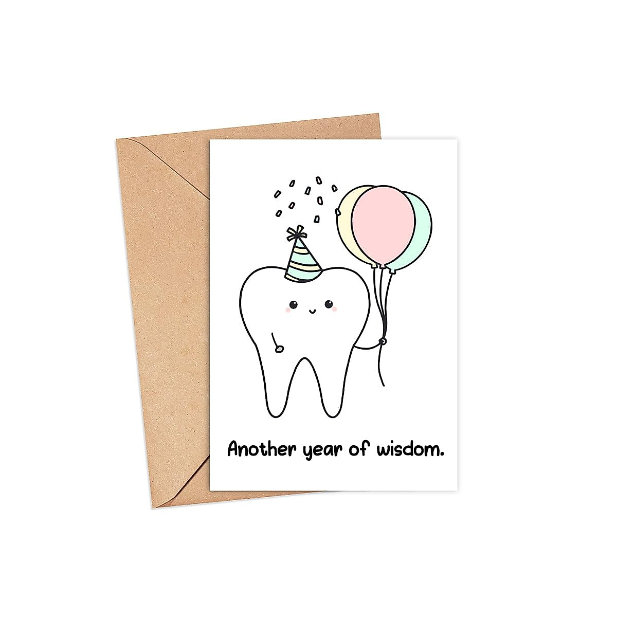 OwingsDesignsPerfect Another Year Of Wisdom Card - Tooth Pun Card - Dentist Birthday Card - Cute Medical Card - Dental Pun Card - Medical Pun Card - Orthodontist Card - Greeting Card