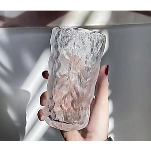 glass cupGlassware Water Cup Kitchen Cup Glassware Glacier Patternwater glass water glass(Glacier White)