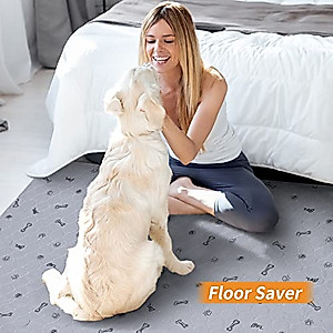 Washable Pee Pads for Dogs, 2Pack Reusable Puppy Pads, Absorbent Whelping Pads with Bone Print, Non-Slip Waterproof Pet Training Pads for Couch, Crate, Potty Training -18x24