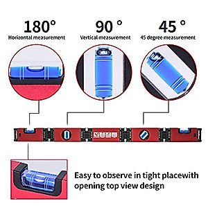 HBOKIT Foldable Level Multi-function Woodworking Tools 28inch Folding Level with 45°/90°/180° Bubbles for Carpenters,Woodworkers,Fabricator