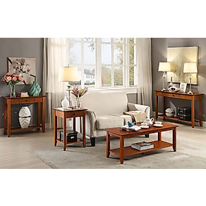 Convenience Concepts American Heritage End Table with Drawer and Shelf, Cherry, 18 in x 18 in x 26 in