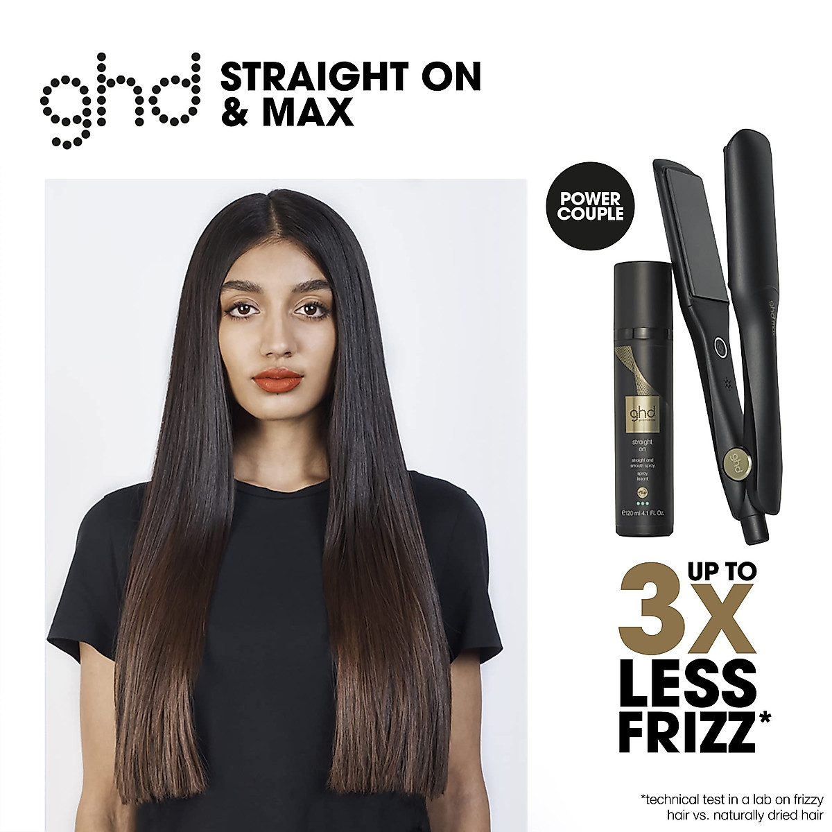 ghd Straight On Heat Protectant for Hair ― Straight & Smooth Hair Spray, Heat Protection System to Strengthen and Smooth Hair for Anti-Frizz Styling ― 4.1 fl. Oz.