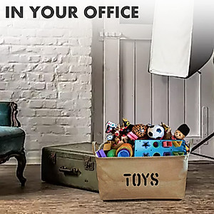 Youdepot Toy Storage Organizer Toy Box Toy Bin Jute Toy Storage Collapsible Sturdy Storage Bins - for organizing Kids Toys, Baby Clothing, Children Books,Nursery, Playroom.