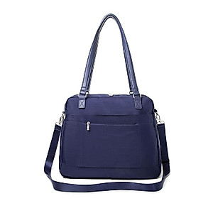 Baggallini Overnight Expandable Laptop Tote - Lightweight Travel Bag for Women, Navy