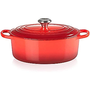 Le Creuset Enameled Cast Iron Signature Oval Dutch Oven, 9.5 qt., Cerise