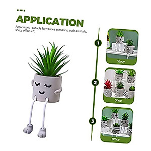 IMIKEYA Succulent Potted Plant Artificial Succulents Succulent Plants Artificial Office Plants Faux Succulents Faux Aloe Plant Fake Succulents Decor Small Decor Items for Shelf Desk Plants