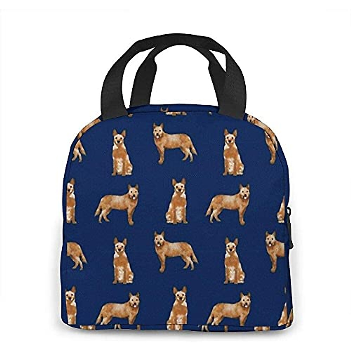 SHENGBAO Insulated Lunch Bags Australian Cattle Red Heeler Simple Dog Breed Navy Water-Resistant Thermal Lunch Box For Work, one size