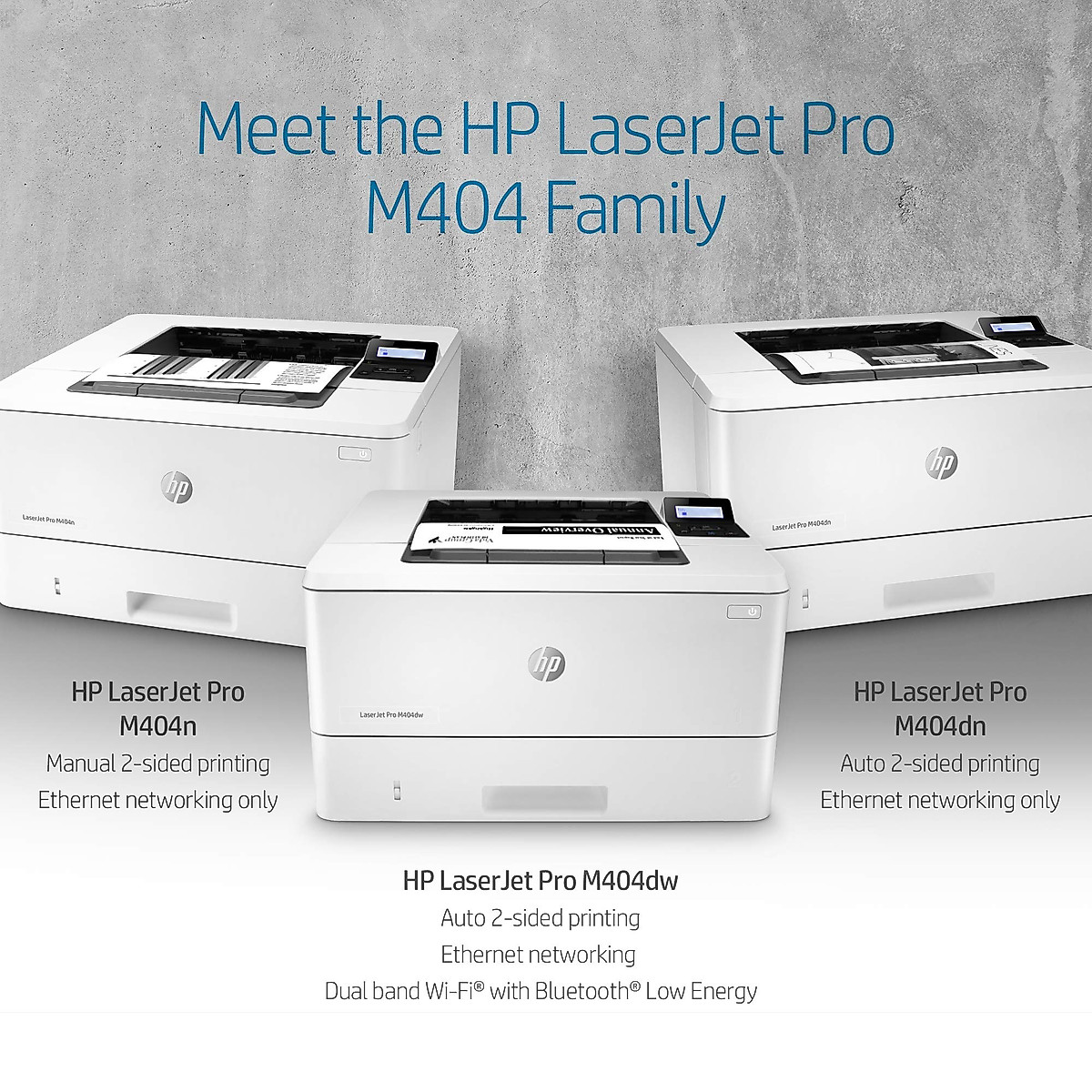 HP Laserjet Pro M404dn Monochrome Laser Printer with Built-in Ethernet & Double-Sided Printing, Amazon Dash Replenishment Ready (W1A53A) (Renewed)