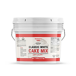 Unpretentious White Cake Mix, 1 Gallon, Classic & Traditional Baking Mix, Easy to Make, Convenient Resealable Bucket