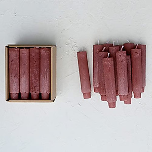 Creative Co-Op Unscented Pleated Taper Box, Powder Finish, Set of 12, Cabernet Candles, 1" L x 1" W x 5" H, Purple