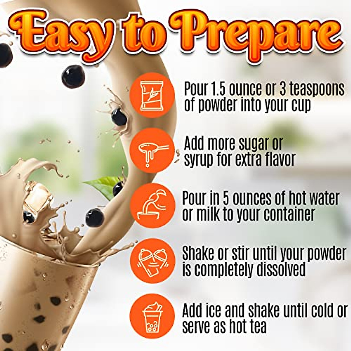 The Ultimate DIY Bubble Tea Kit 6 Flavors of Boba Bubble Tea Drink, 36 Drinks, Taro, Lychee, Coconut, Mango, Milk Tea, Thai Tea Bubble Tea Straws Authentic Boba Tea Kit Asmr Food