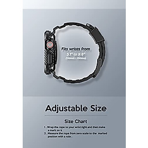 i-Blason Armorbox Compatible with Apple Watch Band [45mm] for Apple Watch Series 9/8/7, Rugged TPU Watch Band with 2-Pack Bumper Cases [Built-in Tempered Glass Screen Protector] (Black, 45mm)