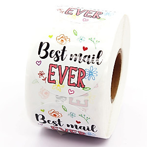 Littlefa 1.5” Best Mail Ever Stickers,Bakeries Stickers,Handmade Stickers,Small Business Stickers, Envelopes Stickers, Gift Bags Packaging 500 PCS