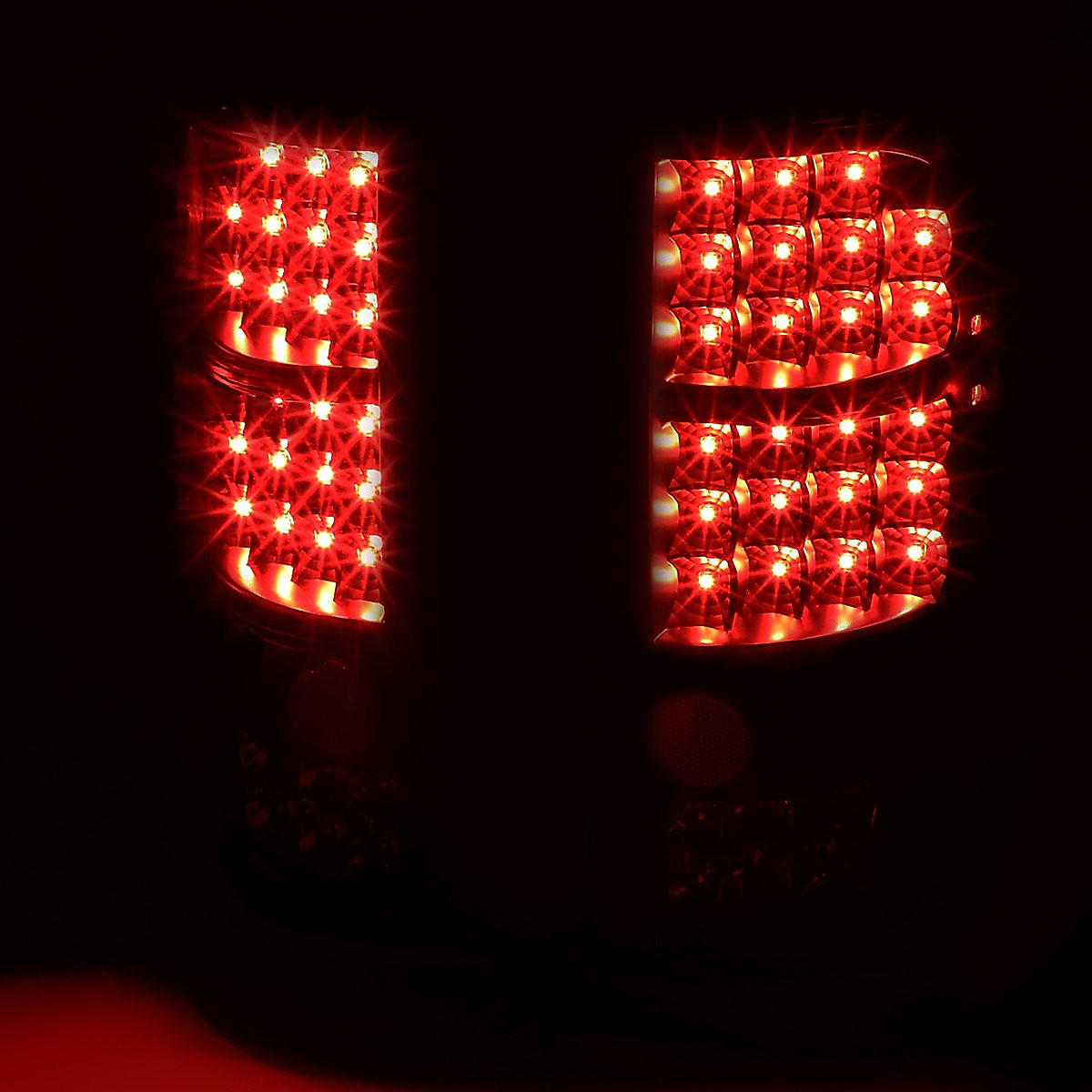 Auto Dynasty Pair of Black Housing Smoke Lens Full LED Tail Lights Brake/Reverse Lamps Compatible with Ford F-150 Lobo 04 05 06 07 08