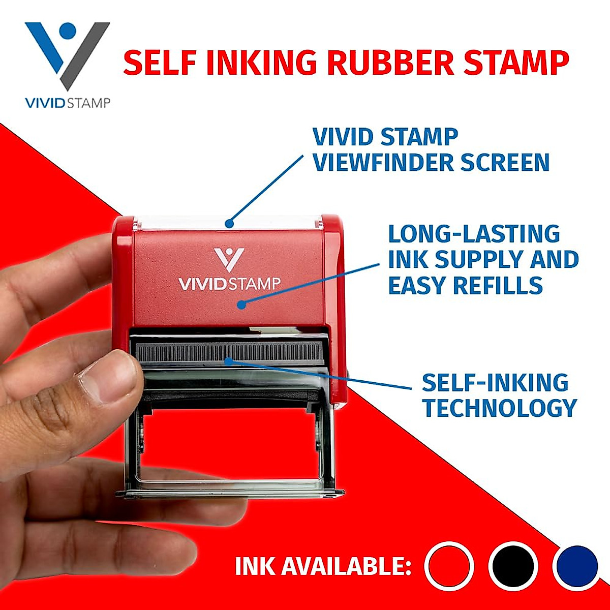 Paid Self Inking Rubber Stamp (Red) - Medium