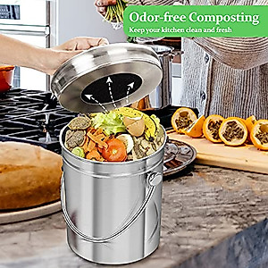 7 Pack Compost Bin Charcoal Filters Round Indoor Kitchen Compost Bucket Activated Charcoal Filters Replacements Sheets (6.7 Inch)