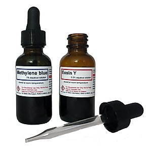 30 ML (1 oz) Methylene Blue and Eosin Y Solutions in Amber Glass Dropper Bottles (for Microscopy)