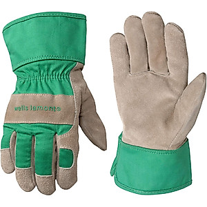Wells Lamont Kids Work and Garden Gloves with Safety Cuff, Fits Youth Ages 5-8 (952M), Abrasion Resistant, Green