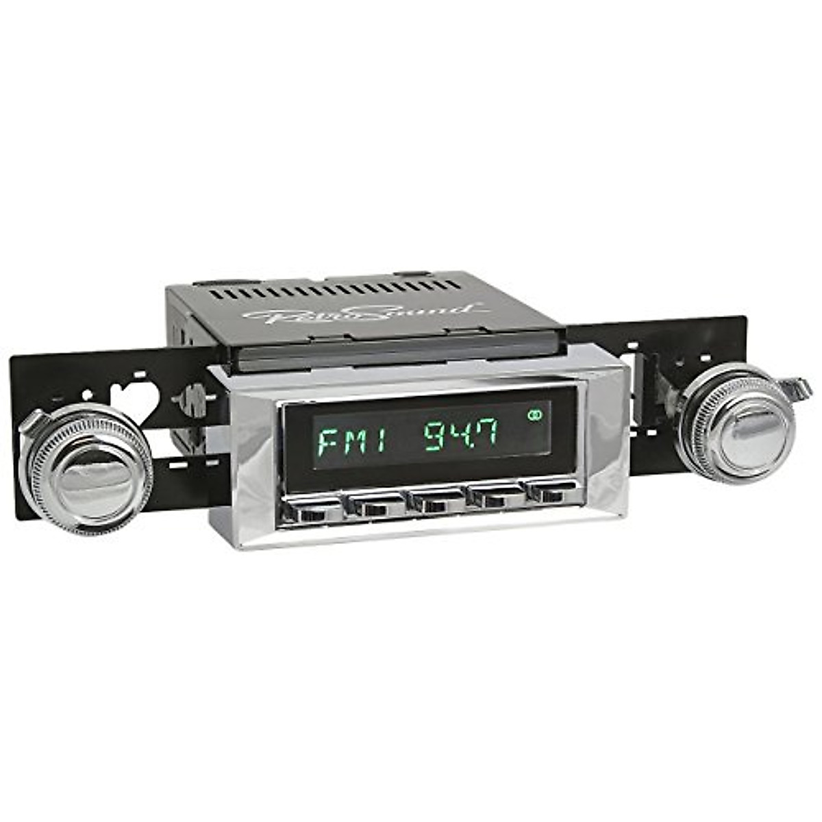 Retro Manufacturing HC-116-117-03-73 Hermosa Direct-Fit Radio for Classic Vehicle (Chrome Face and Buttons and Chrome Bezel)